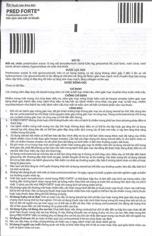 Pred Forte 1% 5ml - Ireland - Nhà thuốc chuyên khoa mắt HD Hà Nội